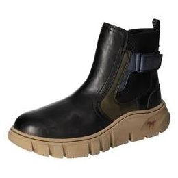 Winterboots Mustang SHOES, Damen, Gr. 38, schwarz, Elastischer Einsatz, Lederimitat, unifarben, Schuhe, Stiefelette, Schlupfboots, Plateausohle, mit Stretcheinsatz