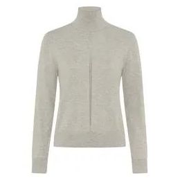 Rollkragenpullover BOSS ORANGE "Faghettini Premium Damenmode", Damen, Gr. L (40), light, pastel grau 056, Feinstrick, Obermaterial: 50% Baumwolle, 50% Schurwolle, unifarben, regular fit normal, hoch geschlossener Ausschnitt, Rippbündchen, Pullover, aus softer Wollmischung