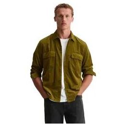 Marc O'Polo Langarmhemd MARC O'POLO "aus reiner Bio-Baumwolle", Herren, Gr. XXL, Normalgrößen, grün mustard, Obermaterial: 100% Baumwolle, unifarben, regular fit normal, Manschette, Hemden