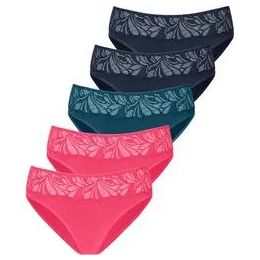 Jazz-Pants Slips Vivance, Damen, Gr. 32/34, bunt (pink, navy, petrol), Obermaterial: 95% Baumwolle, 5% Elasthan. Spitze: 90% Polyamid, 10% Elasthan, unifarben, körpernah, Unterhosen, aus elastischer Baumwoll-Qualität