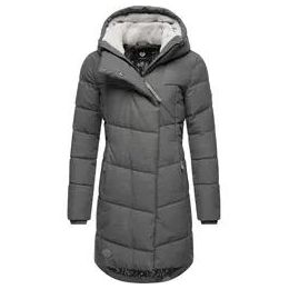 Wintermantel Ragwear "Pavla", Damen, Gr. M (38), grau (hellgrau), Außenmaterial: 100% Polyester, Innenfutter: 100% Polyester, Wattierung: 100% Polyester, figurbetont ca. Mitte Oberschenkel, Ärmel ohne Ärmelschlitz Rippstrickbündchen, Mäntel, stylischer Winterparka mit Teddyfutter und Kapuze, Topseller