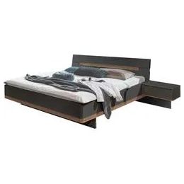 Bettanlage wimex "Gibraltar", grau (artisan, eiche, nachbildung, graphit), B:289cm H:96cm T:210cm, Holzwerkstoff, Schlafzimmermöbel-Sets, Bettgestell
