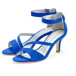 Sandalette Lascana "Sommerschuh", Damen, Gr. 38, blau (royalblau), Obermaterial: 100% Textilmaterial. Futter: 100% Lederimitat. Decksohle: 100% Lederimitat. Laufsohle: 100% Synthetik, unifarben, Schuhe Riemchensandale Sandalette, High-Heel-Sandalette,Riemchensandalette,Sommerschuh mit Riemchen VEGAN