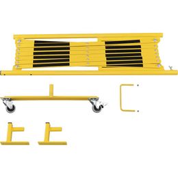 CrashStop Scherengitter, Wandhalterung, 2 Rollen, gelb / schwarz, L&auml;nge max. 3600 mm