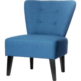 meet Sessel BRIGHTON, Füße aus Massivholz, blau