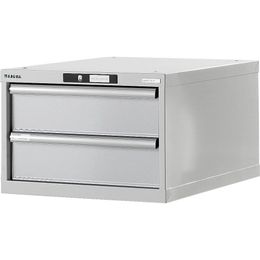 LISTA Werkbank-Baukastensystem, Unterbauschrank, H&ouml;he 383 mm, 2 Schubladen, lichtgrau