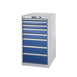LISTA Werkbank-Baukastensystem, Unterbauschrank, H&ouml;he 1000 mm, 8 Schubladen, enzianblau