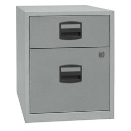 Bisley Mobiler Beistellschrank PFA, 1 Schublade, 1 Hängeregistratur, silber