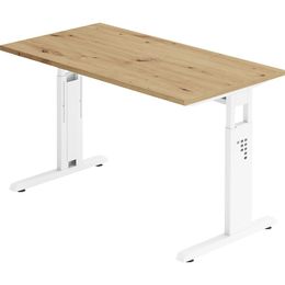 Schreibtisch Mini-Office C, C-Fuß-Gestell, Breite 1200 mm, Eiche-Dekor / weiß kaiserkraft