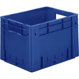 Schwerlast-Euro-Behälter, Polypropylen, Volumen 23,3 l, LxBxH 400 x 300 x 270 mm, Wände geschlossen, Boden geschlossen, blau, VE 4 Stk kaiserkraft