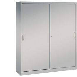 C+P ACURADO Schiebet&uuml;renschrank, 8 Fachb&ouml;den, HxBxT 1950 x 1600 x 400 mm, wei&szlig;alu