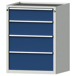 ANKE Schubladenschrank, BxT 760 x 675 mm, Schubladentraglast 200 kg, 4 Schubladen, Höhe 980 mm, Front enzianblau
