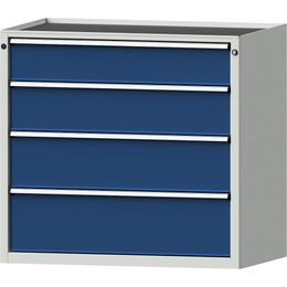 ANKE Schubladenschrank, BxT 1060 x 675 mm, Schubladentraglast 200 kg, 4 Schubladen, Höhe 980 mm, Front enzianblau