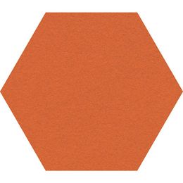 Chameleon Design-Pinnwand sechseckig, Kork, BxH 600 x 600 mm, orange