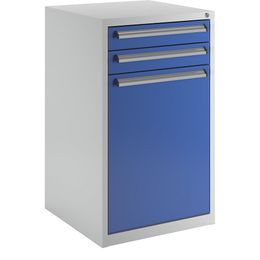 eurokraft basic Werkzeugschrank, Breite 600 mm, Höhe 1000 mm, Schubladen 2 x 100 mm, Tür 1 x 700 mm