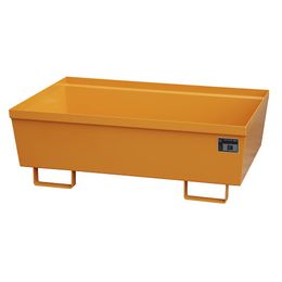 eurokraft pro Stahl-Auffangwanne mit Randprofilierung, LxBxH 1200 x 800 x 415 mm, ohne Rost, orange RAL 2000