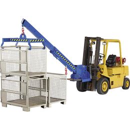 eurokraft pro Teleskoplader, 5fache H&ouml;henverstellung, Tragf&auml;higkeit 1000 - 5000 kg, teleskopierbar, blau lackiert