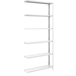 eurokraft pro Lager-Schraubregal, RAL 7035, mittelschwer, Regalhöhe 2500 mm, Bodenbreite 1000 mm, Tiefe 300 mm, Anbauregal