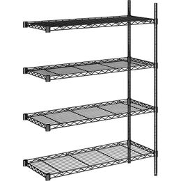 Stahldraht-Gitterregal, schwarz, Fachlast 100 kg, BxT 910 x 460 mm, Anbauregal, Höhe 1370 mm, 4 Fachböden kaiserkraft