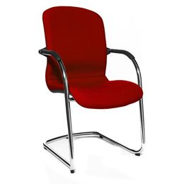 Topstar OPEN CHAIR - der Design-Besucherstuhl, Freischwinger gepolstert, VE 2 Stk, rot