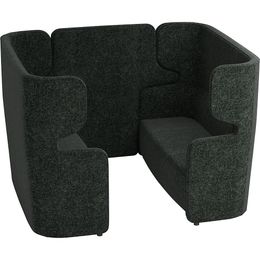 Bisley Akustiksofa VIVO, 2 Zweisitzer mit hoher Rückenlehne, Mittelwand, anthrazit