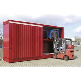 eurokraft pro Gefahrstoff-Regalcontainer, Kapazität 32 x 200-l-Fässer, rot