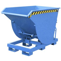 eurokraft pro Kippbeh&auml;lter, schmale Ausf&uuml;hrung, Volumen 0,75 m&sup3;, Traglast 3000 kg, blau RAL 5012