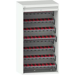 LISTA CNC-Schrank mit Rollladen, 8 Ebenen, 64 Halter ISO-SK 50, lichtgrau RAL 7035