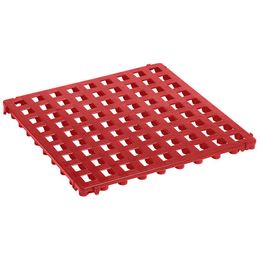Kunststoff-Bodenrost, Polyethylen, 500 x 500 mm, Standard, VE 20 Stk, rot kaiserkraft
