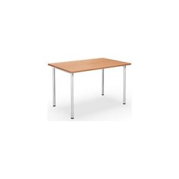 Mehrzwecktisch DUO-C, gerade Platte, HxT 700 - 800 x 800 mm, Breite 1200 mm, Buche, wei&szlig; kaiserkraft