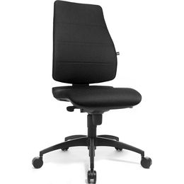 Topstar Bürostuhl, Rückenlehnenhöhe 680 mm, Punktsynchron-Mechanik, Flachsitz, Sitz schwarz, Polsterrücken