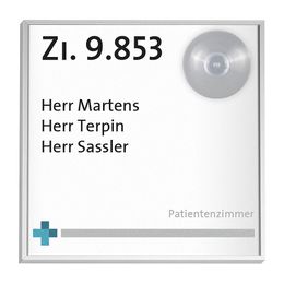 MADRID Silver Line Vario T&uuml;rschild, selbstklebend, Kunststoff, entspiegelt, f&uuml;r Format 148 x 144 mm kaiserkraft