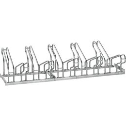 eurokraft pro Fahrradständer, Bügel aus 18 mm Stahlrohr, Radeinstellung zweiseitig, feuerverzinkt, 10 Stellplätze