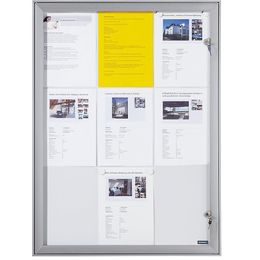 eurokraft pro Schaukasten mit Fl&uuml;gelt&uuml;r, Au&szlig;en-BxHxT 742 x 1005 x 33 mm, Metallr&uuml;ckwand