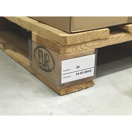 Palettenfu&szlig;klammern, mit aufgesetzter Tasche, transparent, VE 100 Stk kaiserkraft