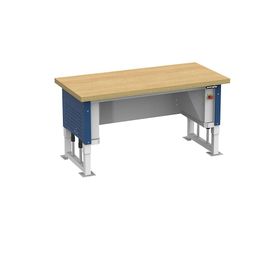 Schwerlasttisch, elektrisch h&ouml;henverstellbar, Plattenbreite 1685 mm, Fl&auml;chentraglast 1000 kg, enzianblau RAL 5010 kaiserkraft