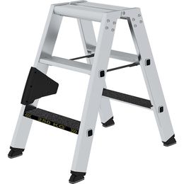 MUNK Stufen-Stehleiter CLIP-STEP, beidseitig begehbar, rutschhemmend R13, Schwerlast, 2 x 3 Stufen