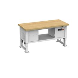 Schwerlasttisch, elektrisch h&ouml;henverstellbar, Plattenbreite 1685 mm, Fl&auml;chentraglast 2000 kg, lichtgrau RAL 7035 kaiserkraft