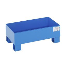 eurokraft basic Auffangwanne f&uuml;r 60 l, LxBxH 800 x 500 x 290 mm, mit Zulassung, blau pulverbeschichtet, ohne Gitterrost