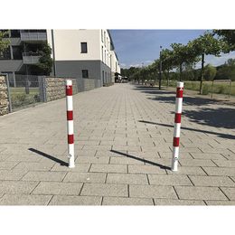 Schake Absperrpfosten, &Oslash; 60 mm, wei&szlig; / rot, herausnehmbar, ohne &Ouml;se