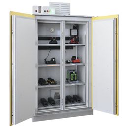 LaCont Akku-Sicherheits-Ladeschrank SiS Li-Ion 90 Safe Pro, ohne Brandunterdr&uuml;ckungssystem, HxB 2250 x 1212 mm, 2 Steckleisten