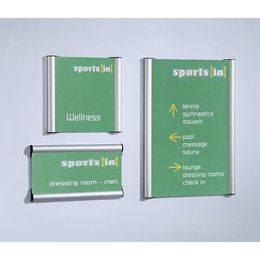 T&uuml;rschild, Rahmen aus Aluminium-Profil, HxBxT 100 x 200 x 8 mm, VE 10 Stk kaiserkraft