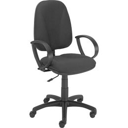 B&uuml;rostuhl JUPITER, Gestell schwarz, ohne Armlehnen, Permanentkontakt-Mechanik, Bezug anthrazit kaiserkraft
