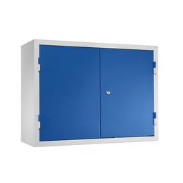 eurokraft basic Werkstatt-H&auml;ngeschrank, HxBxT 600 x 800 x 320 mm, Vollblecht&uuml;ren, mit 2 Fachb&ouml;den + 2 Schubladen, enzianblau RAL 5010