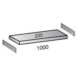 Fachboden für Industriesteckregal, Bodenbreite 1000 mm, Tiefe 200 mm kaiserkraft