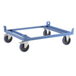 eurokraft pro Fahrgestell aus Stahl, für Industriepaletten, Tragfähigkeit 1000 kg, Ladehöhe 280 mm, blau, ab 10 Stk