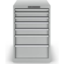 LISTA Schubladenschrank, 7 Schubladen, BxTxH 564 x 724 x 850 mm, lichtgrau