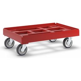 Transportroller, LxB 610 x 410 mm, aus HDPE, feuerrot kaiserkraft
