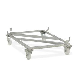 CEMO Fahrgestell f&uuml;r GfK-Rechteckbeh&auml;lter, Polyamid-Rollen, wei&szlig;, f&uuml;r LxB 1620 x 1190 mm, Rad-&Oslash; 150 mm