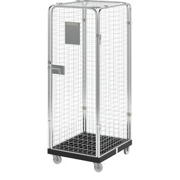 eurokraft basic Rollbeh&auml;lter mit Gitterw&auml;nden, 5-seitig, Anti-Diebstahl